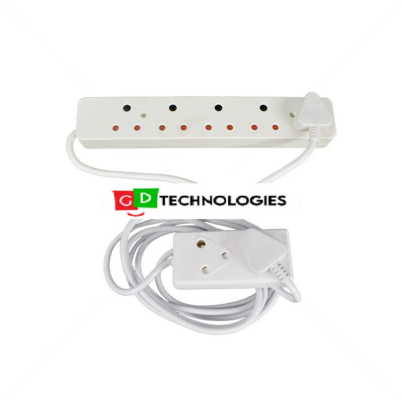 5 Way Multiplug with 3m lead - Plastic