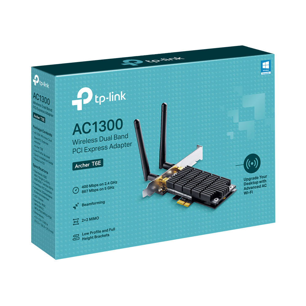 TP-LINK ARCHER T6E | AC1300 WIRELESS DUAL BAND PCI EXPRESS ADAPTER