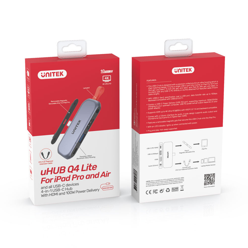 UNITEK TYPE-C 4-IN-1 PORT REPLICATOR FOR IPAD PRO AND AIR (D1070A)