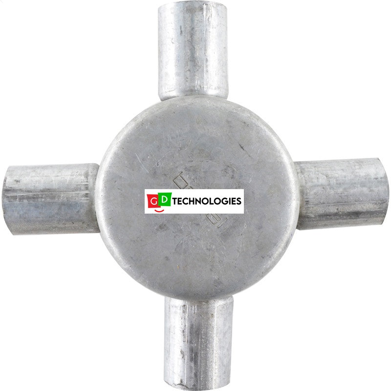 CONDUIT BOSAL - 20MM 4 WAY BOX - WITH LID AND SCREWS