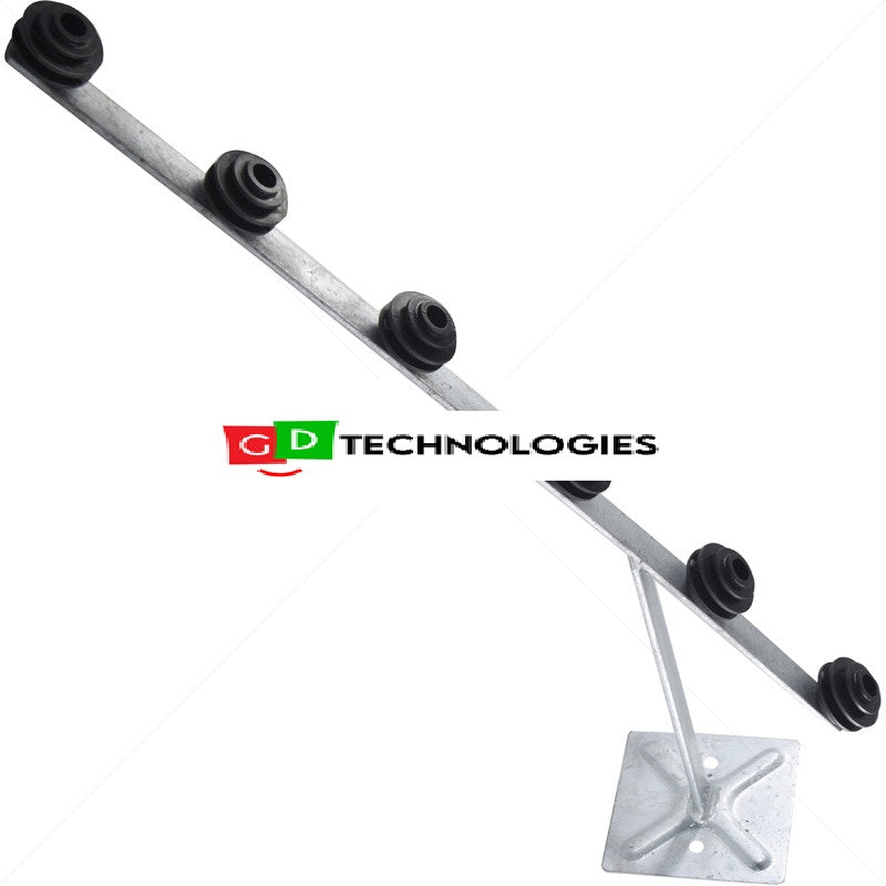 Fence Pole - 6Line TPole Galvanised Black Bobbin ET-6GB