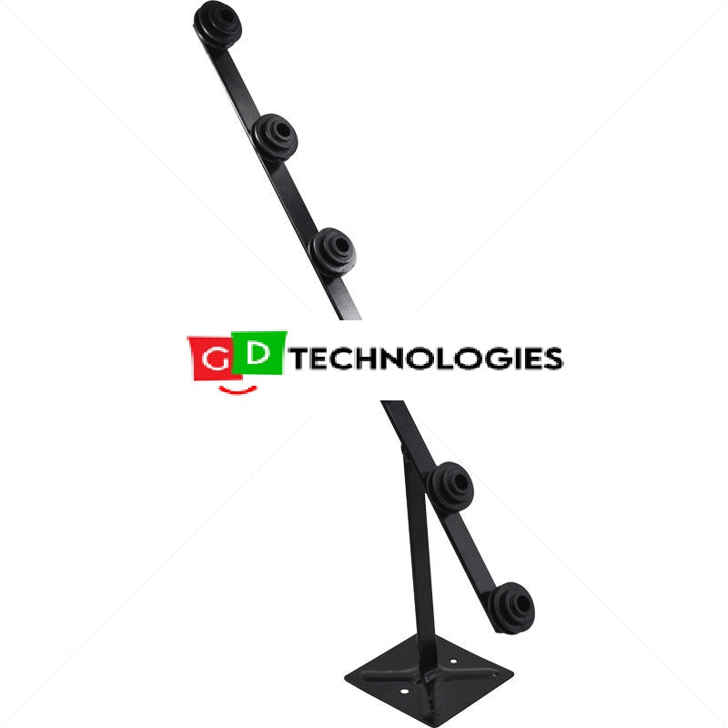 Fence Pole - 6Line TPole Galvanised Powder Coated Black Bobbin ET-6GBP