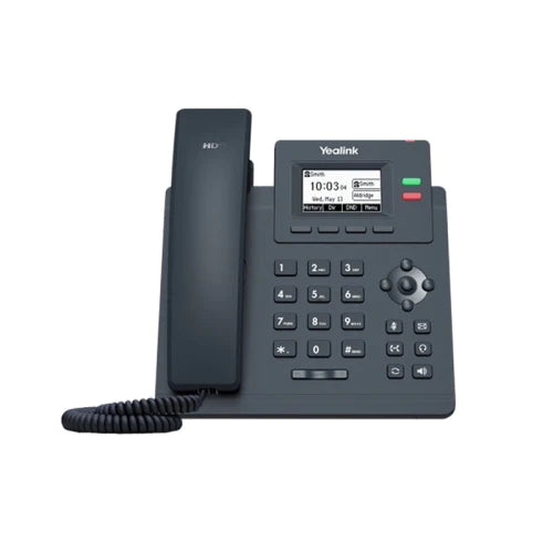 Yealink Classic IP Phone, 2 SIP accounts 2x RJ45, HD Voice, POE, No PS